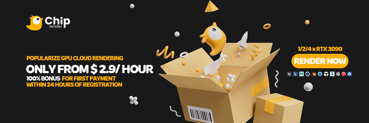 Chip Render Farm: 모든 3D 아티스트를 위한 저렴한 클라우드 렌더링 솔루션 - 3Drenderfarms